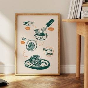 Kitchen Wall Art, Pasta Poster Print, Retro Food Art, Kitchen Decor ...