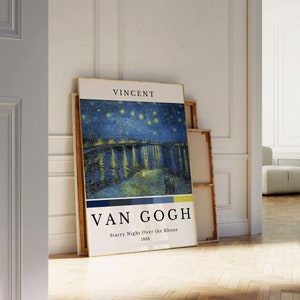 Vincent Van Gogh Poster, Starry Night Over the Rhone 1888, Van Gogh ...