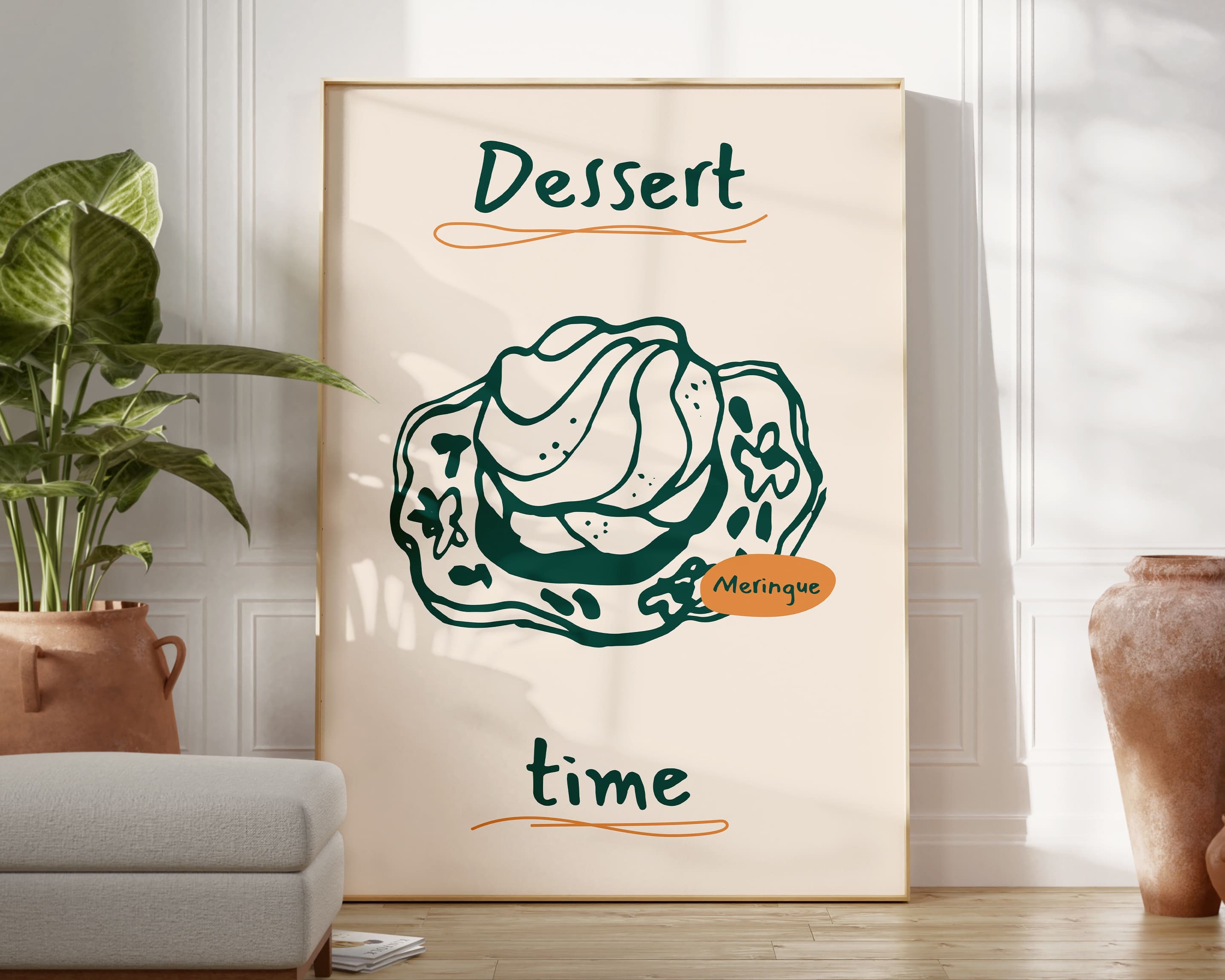 Kitchen Wall Art, Meringue Poster Print, Retro Food Art, Kitchen Decor ...