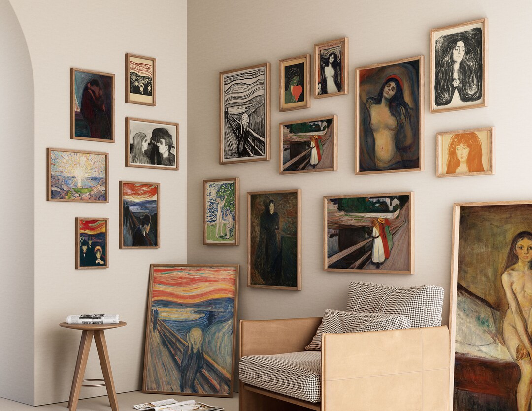 Edvard Munch Set of 18 Prints, Edvard Munch Poster, Edvard Munch Print ...