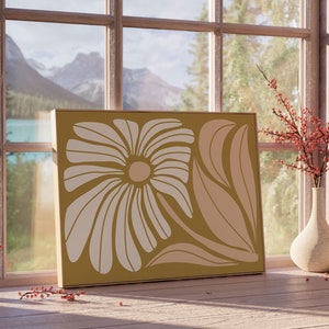 Minimalist Floral Print, Horizontal Boho Wall Art (digital Download) - Etsy