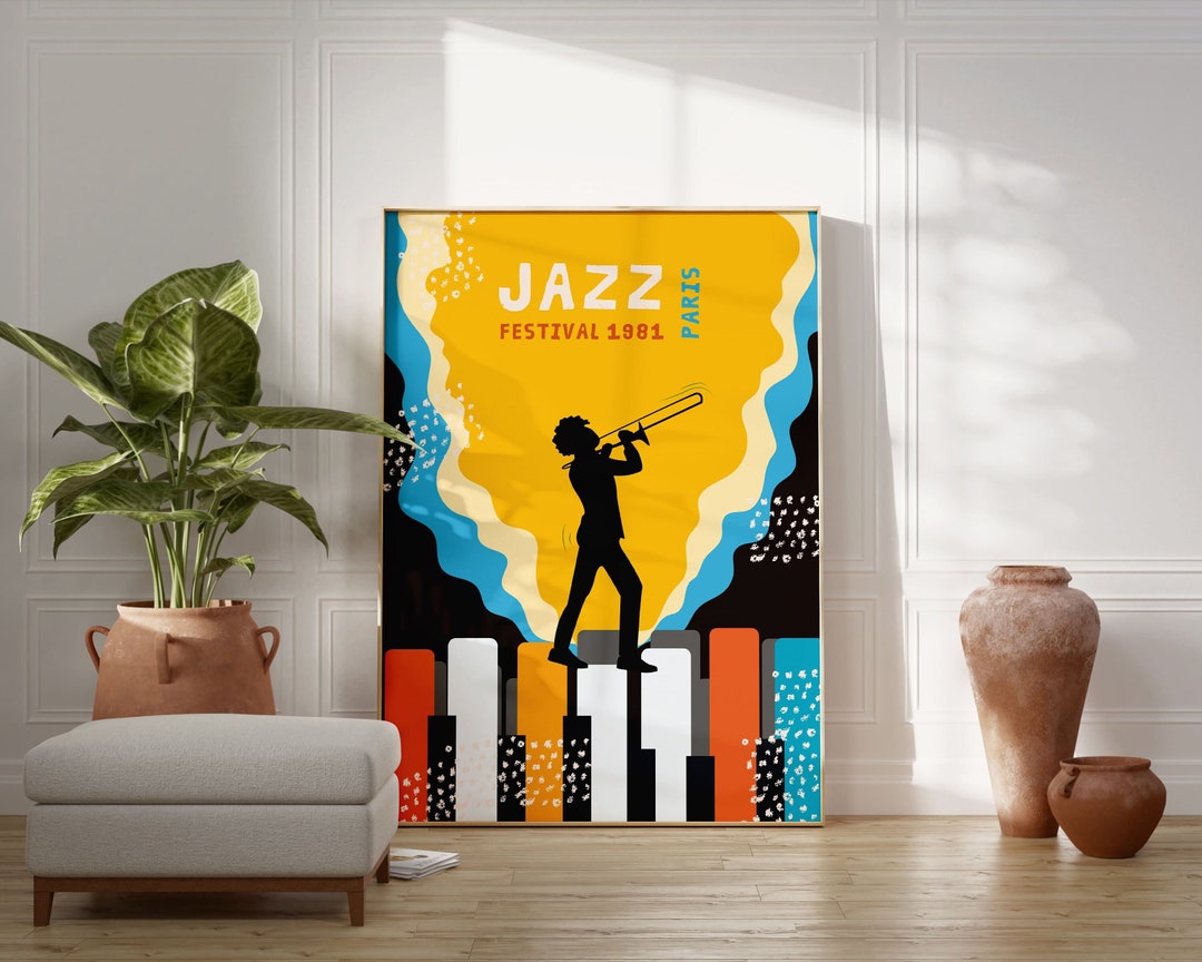 Jazz Festival Poster Print, Paris Jazz Festival Printable Wall Art ...