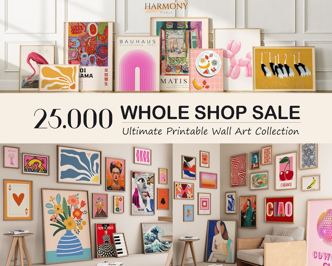WHOLE SHOP SALE, 25.000 Mega Bundle Wall Art, Gallery Wall Art ...