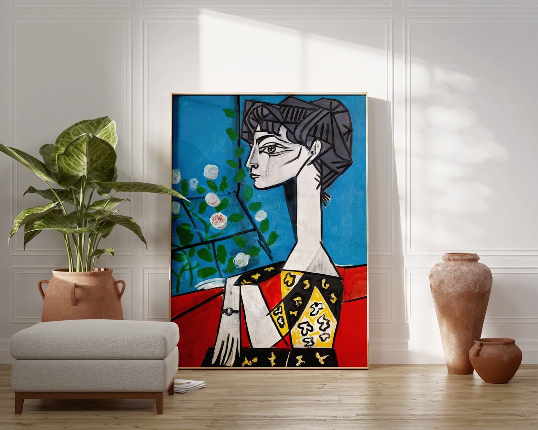 Picasso Print, Jacqueline With Flowers 1954, Picasso Poster, Exhibition ...