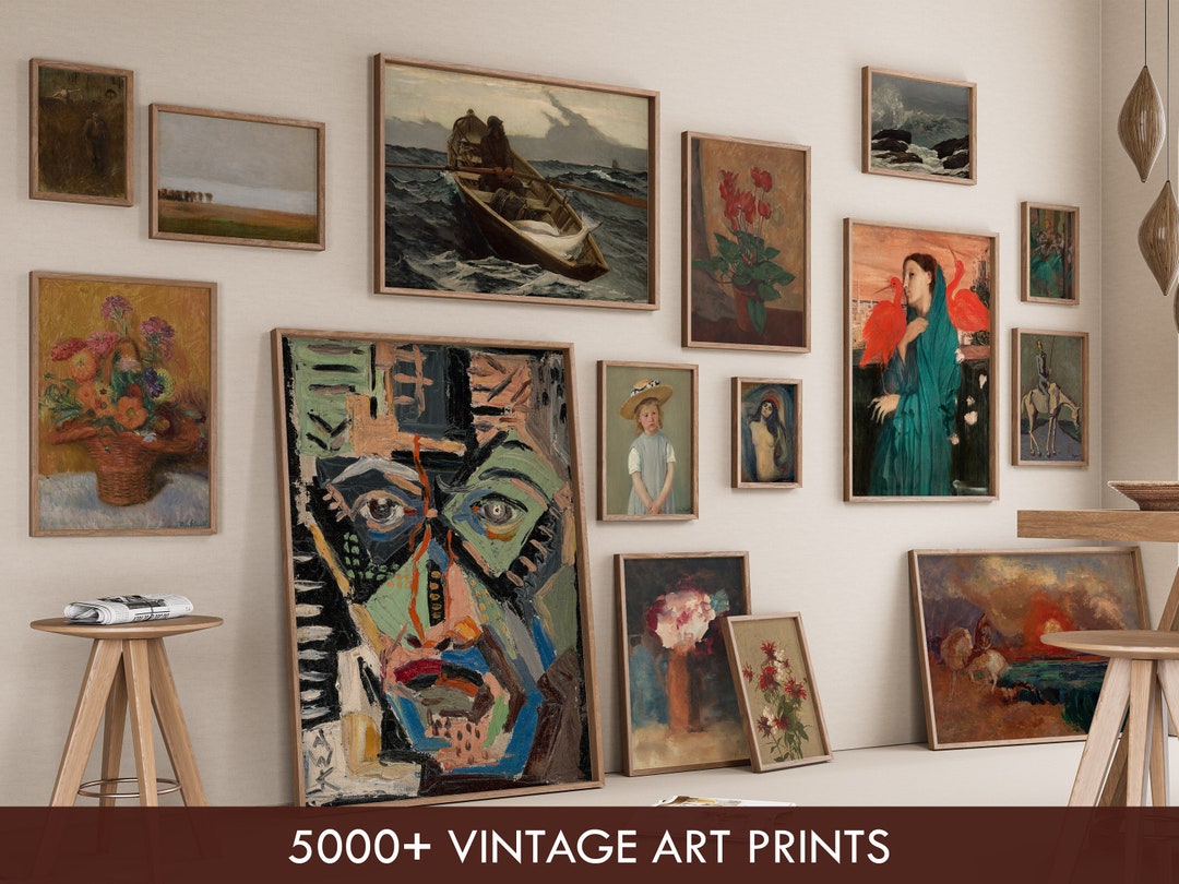 Vintage Prints, 5000 MEGA BUNDLE Wall Art, Vintage Wall Art, Eclectic ...