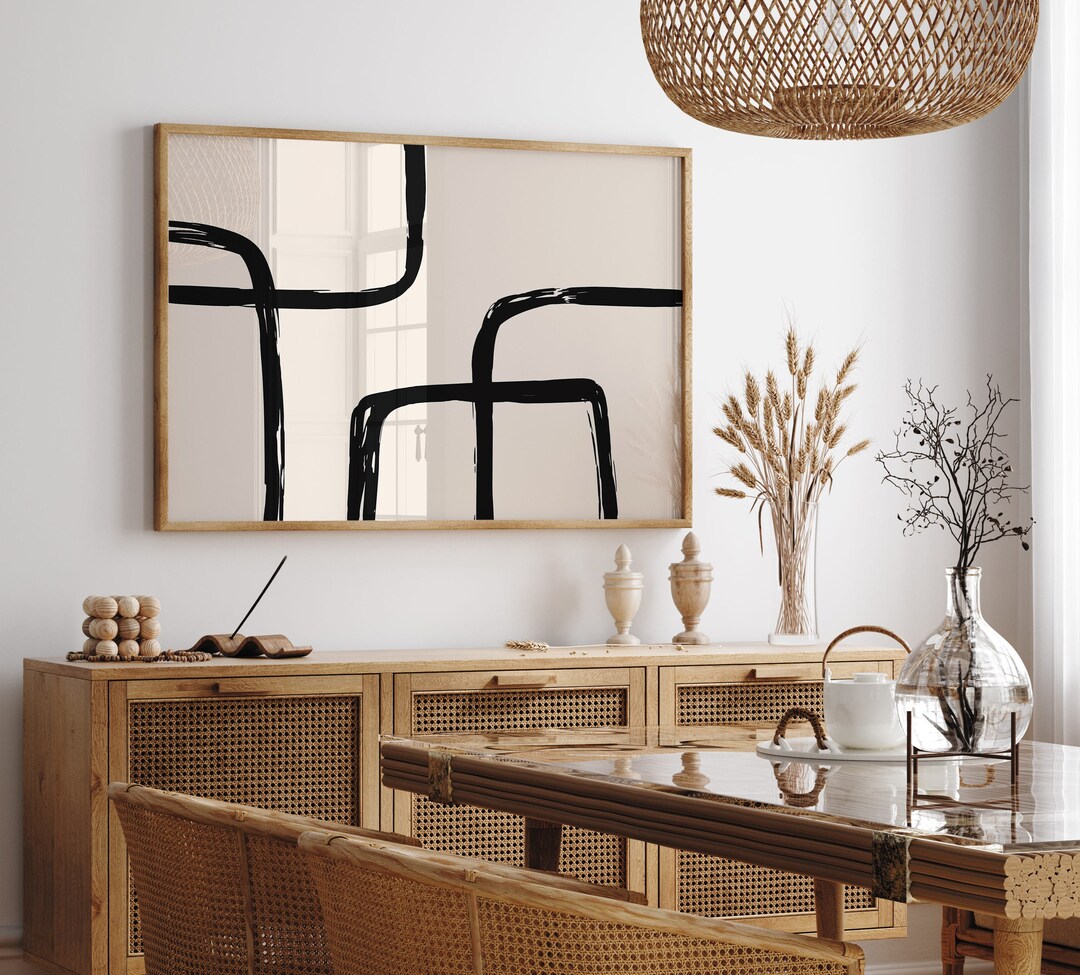 Horizontal Abstract Wall Art, Minimalist Abstract Print, Horizontal ...