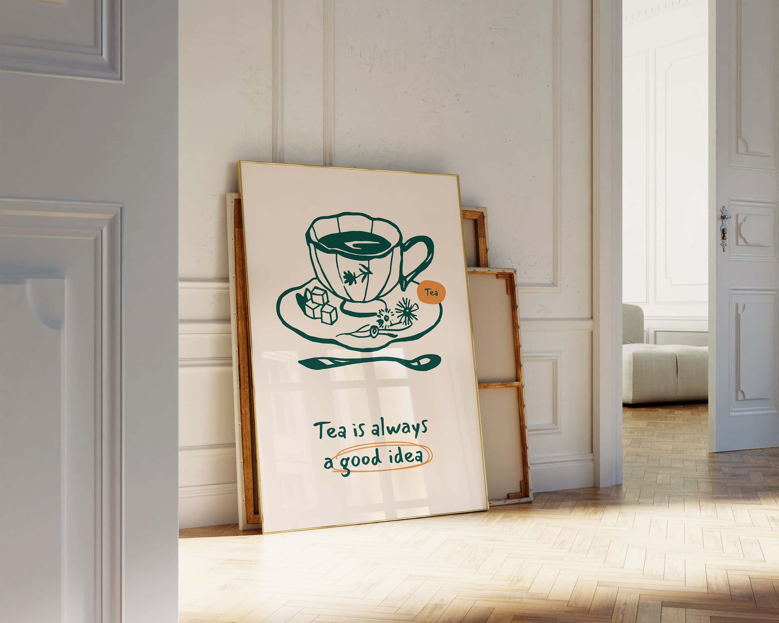 Kitchen Wall Art, Tea Poster Print, Retro Food Art, Kitchen Decor, Food ...