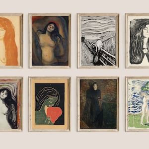 Edvard Munch Set of 18 Prints, Edvard Munch Poster, Edvard Munch Print ...