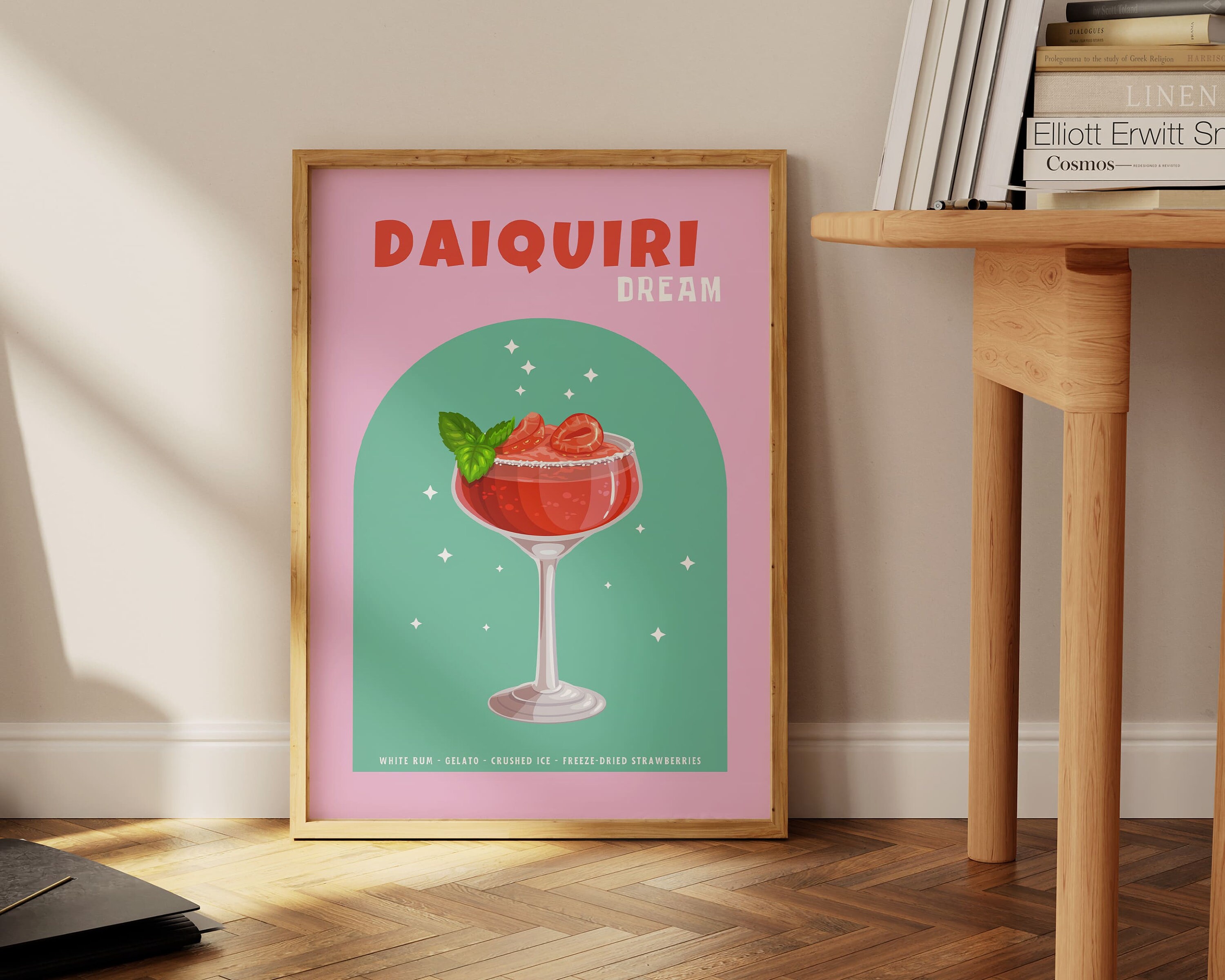 Daiquiri Dream Print, Bar Cart Decor, Retro Kitchen Wall Art, Bar ...