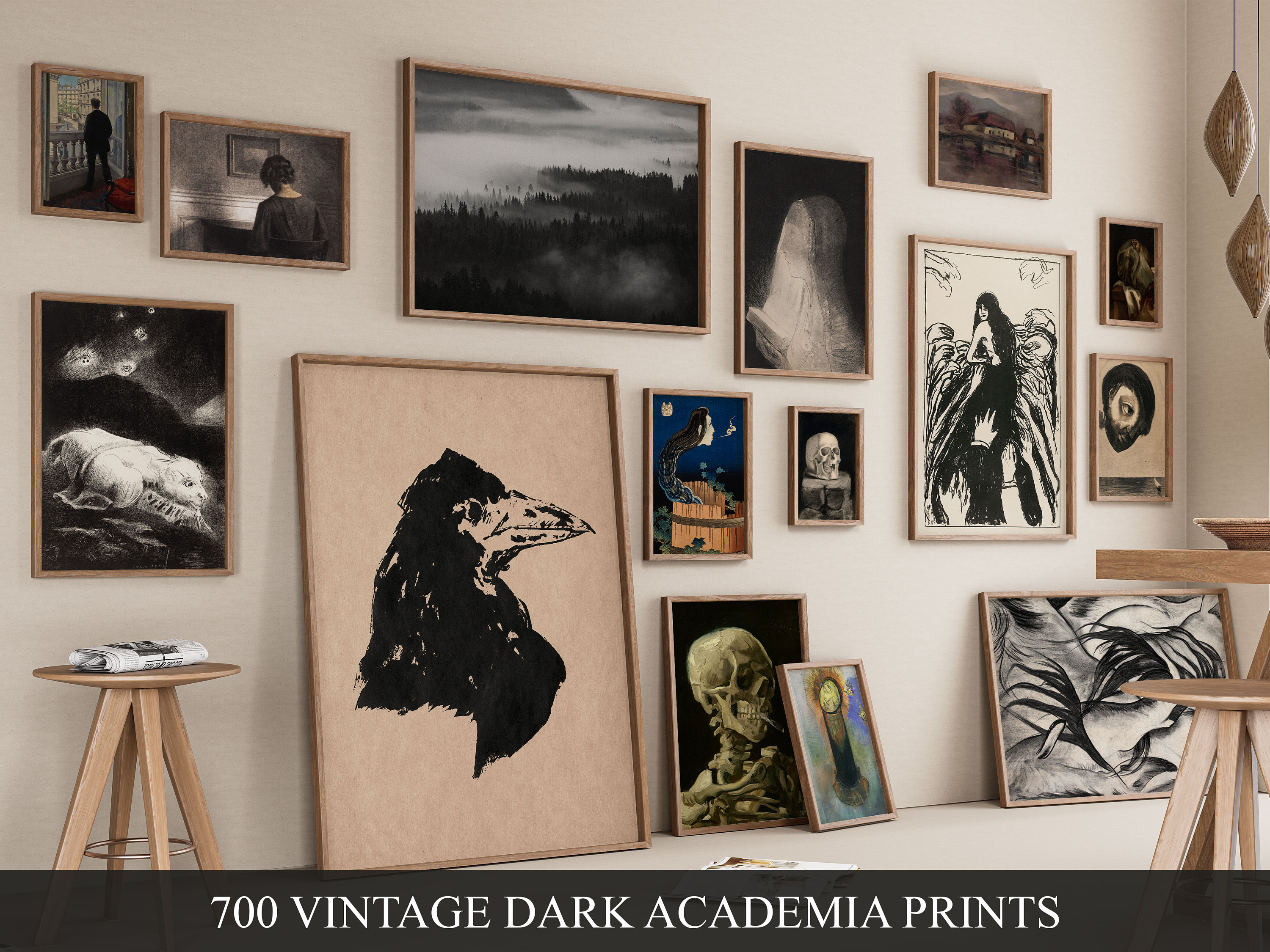 700 Vintage Dark Academia Prints, Moody Gothic Collage (digital ...