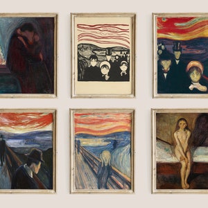 Edvard Munch Set of 18 Prints, Edvard Munch Poster, Edvard Munch Print ...