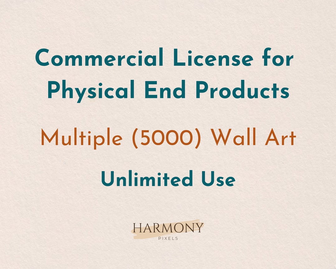 Commercial License for Physical Product, 5000 Piece Poster, Wall Art ...