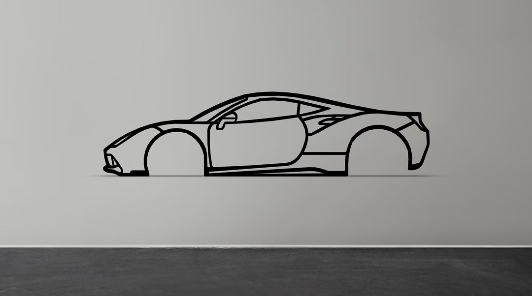 Ferrari 488 Silhouette Wall Art - Etsy