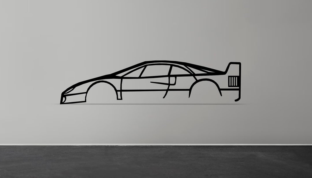 Ferrari F40 Silhouette Wall Art - Etsy