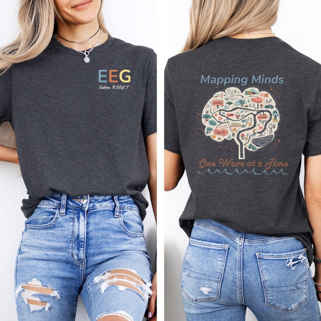 EEG Mapping Minds Short and Long Sleeve T-shirt, Comfortable Tee for ...