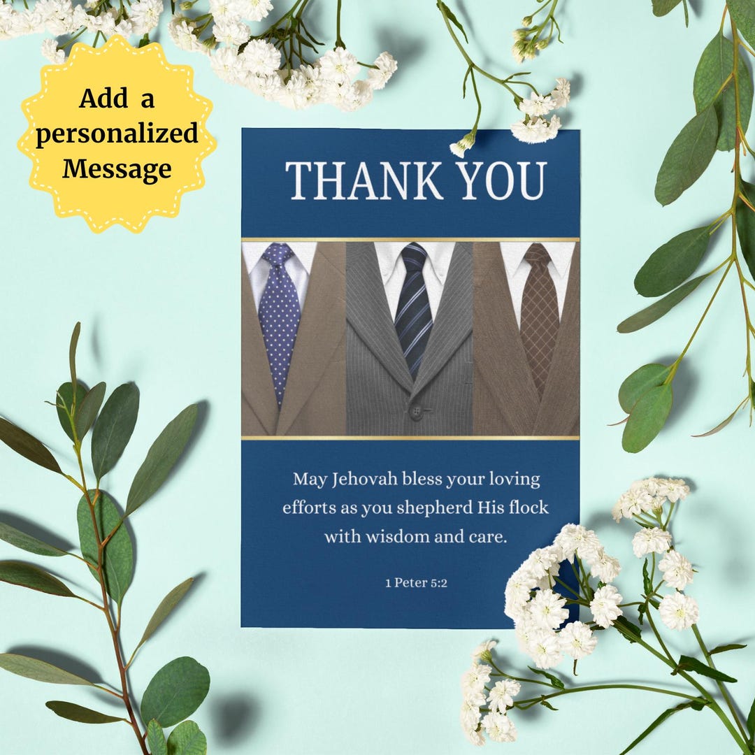Personalized JW Elder Appreciation Postcard: Jehovah's Witness Greeting ...