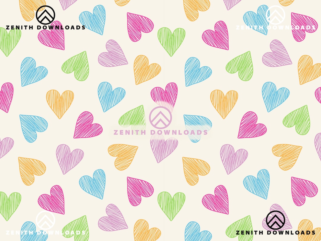 Spring Pattern PNG Heart Seamless Digital Pattern Files for Repeat ...