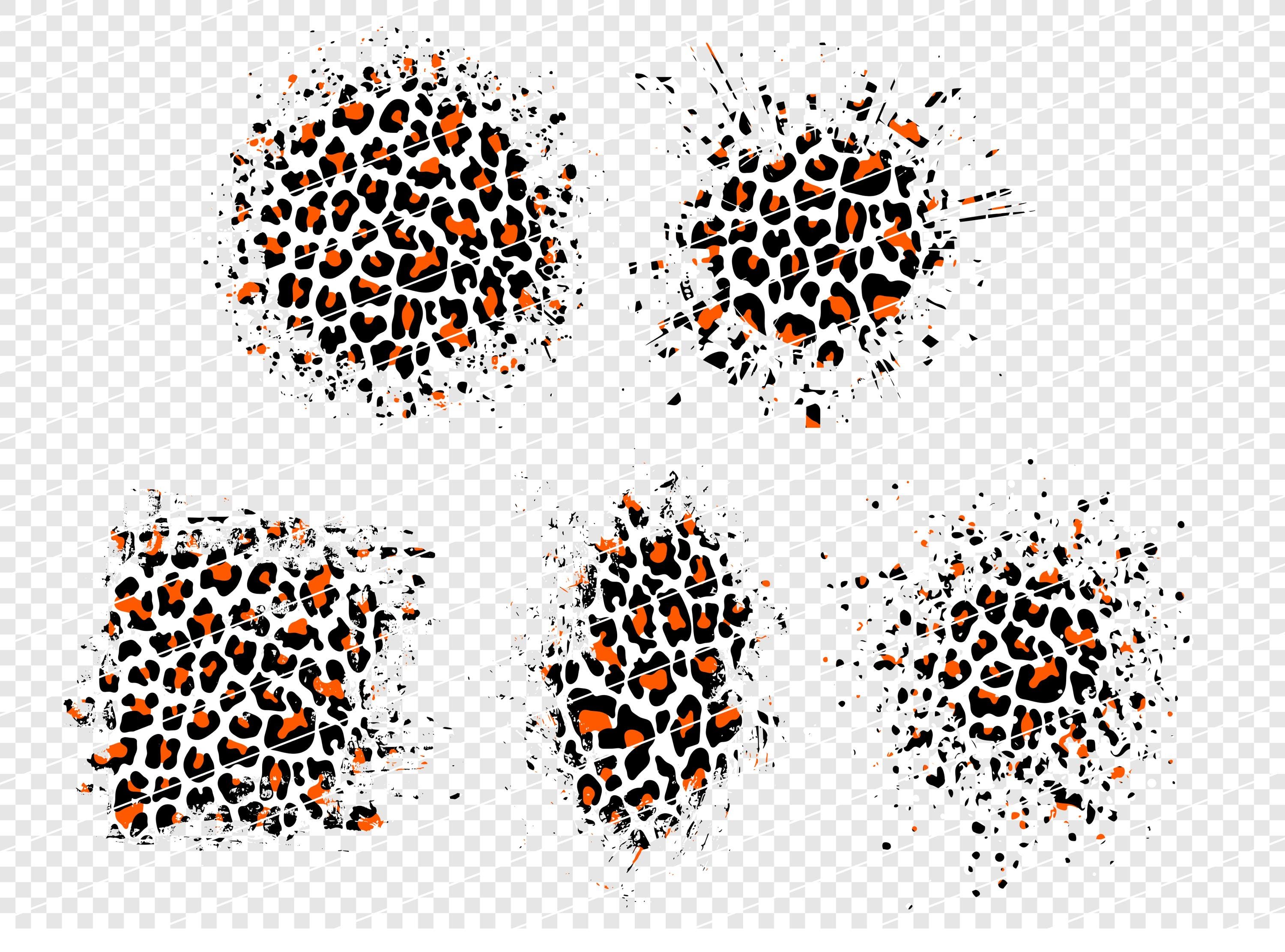 Black Orange Splatter PNG | Distressed Blue Cheetah Print Background ...