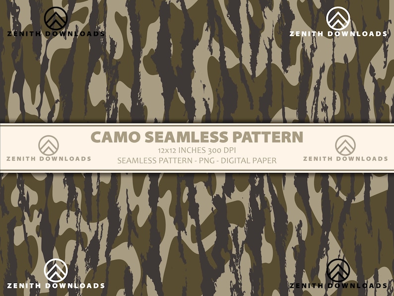 Tree Camo Seamless Pattern PNG, Woods Hunting Design (digital Download ...