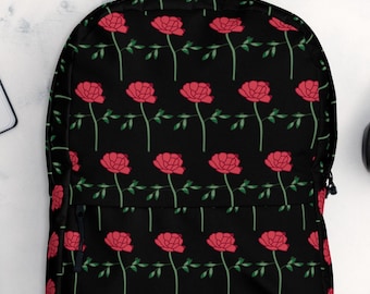 Pretty Girl Pink & Green Pearls Ivies and Roses Backpack / - Etsy