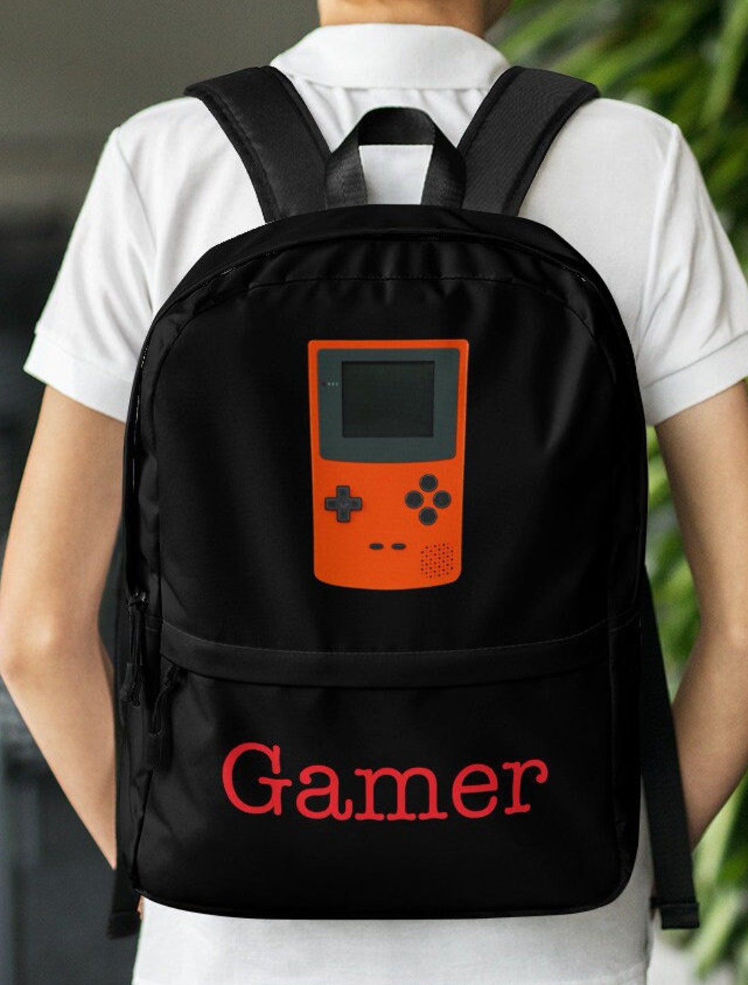 Boys Gamer Backpack, Black Backpack, Vintage Video Game Backpack, Gamer ...