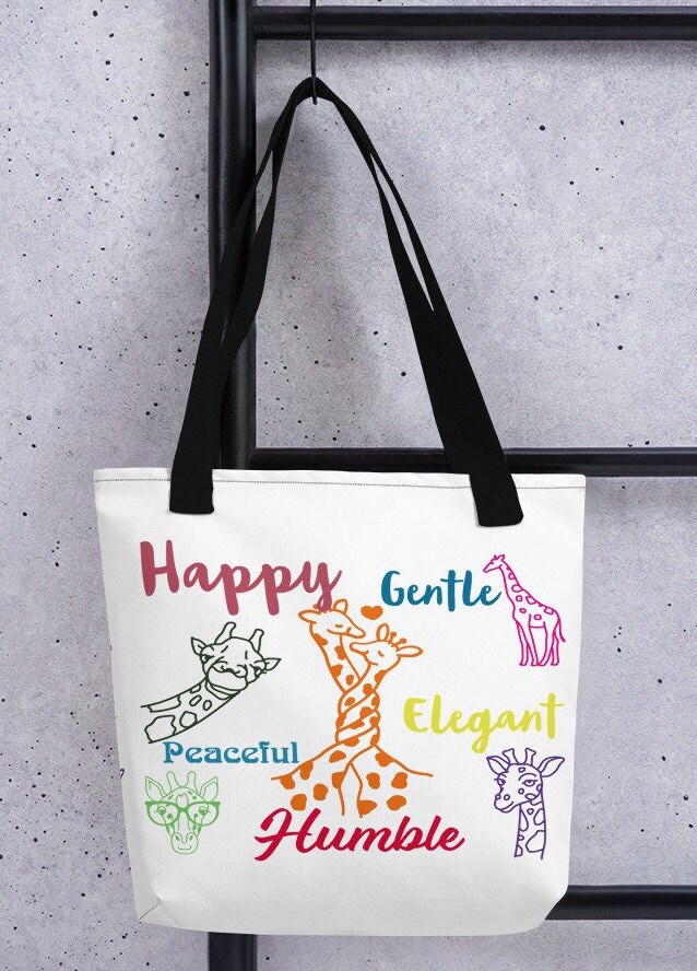 Giraffe Tote Bag, Giraffe Spirit Animal, Giraffe Totem Animal Tote ...