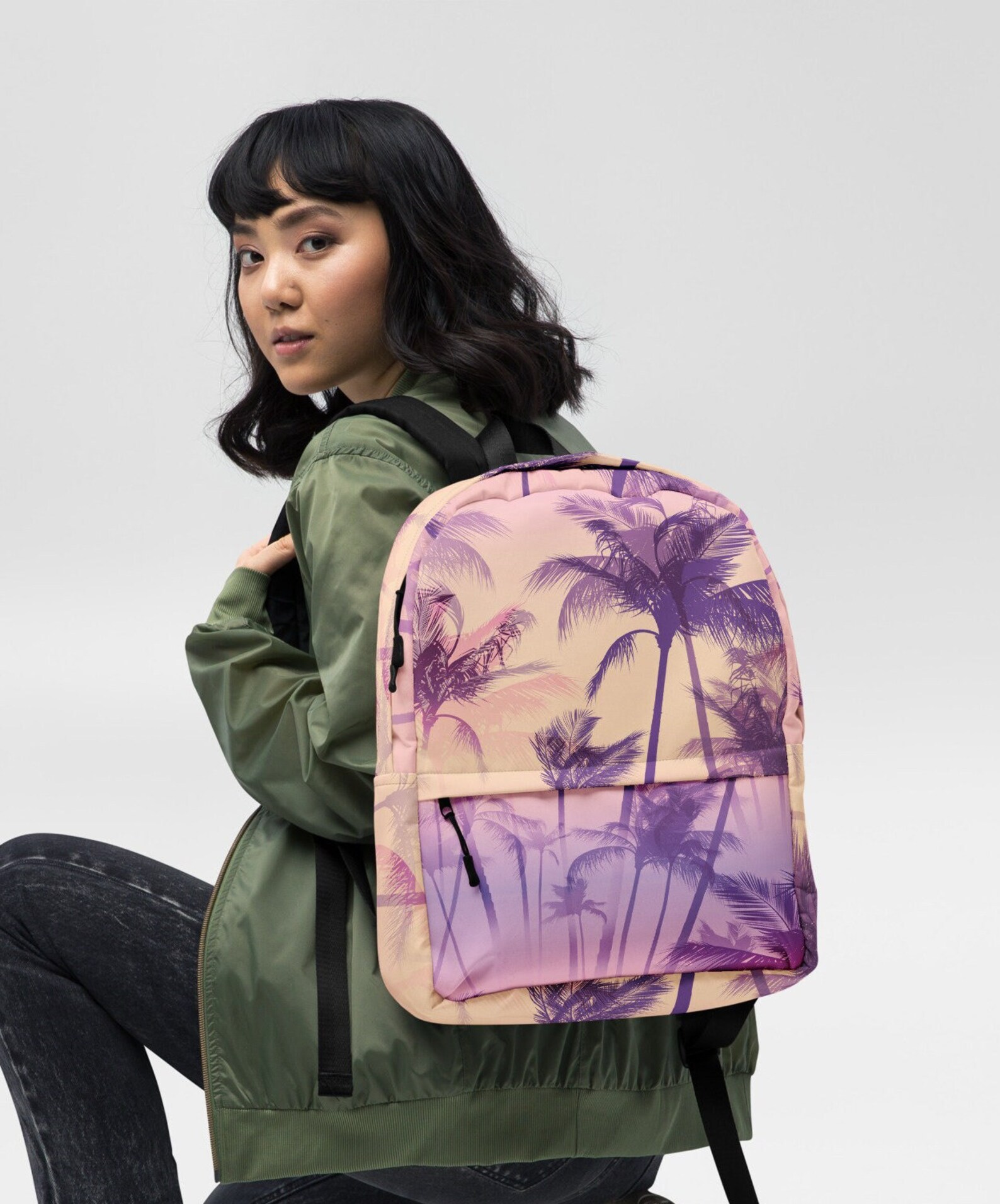 Palm Tree Backpack, Pink Backpack, Island Girl Backpack, Palm Tree Bag ...