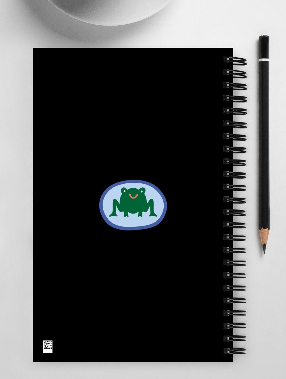 Cute Frog Spiral Notebook Frog With the Sunflower Notebook - Etsy