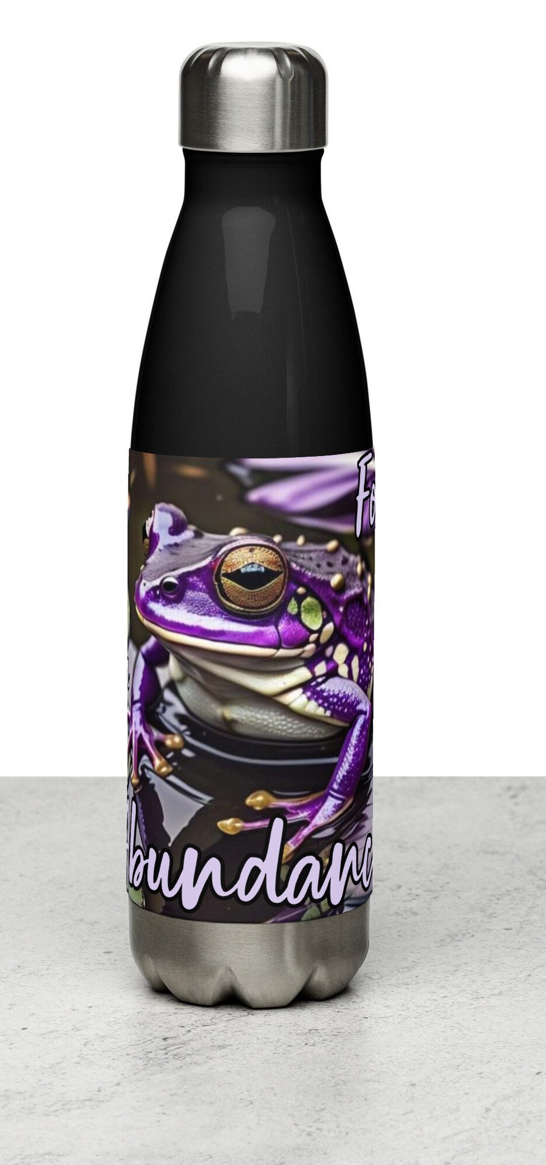 Purple Frog Stainless Steel Water Bottle: Frog Spirit Animal - Etsy