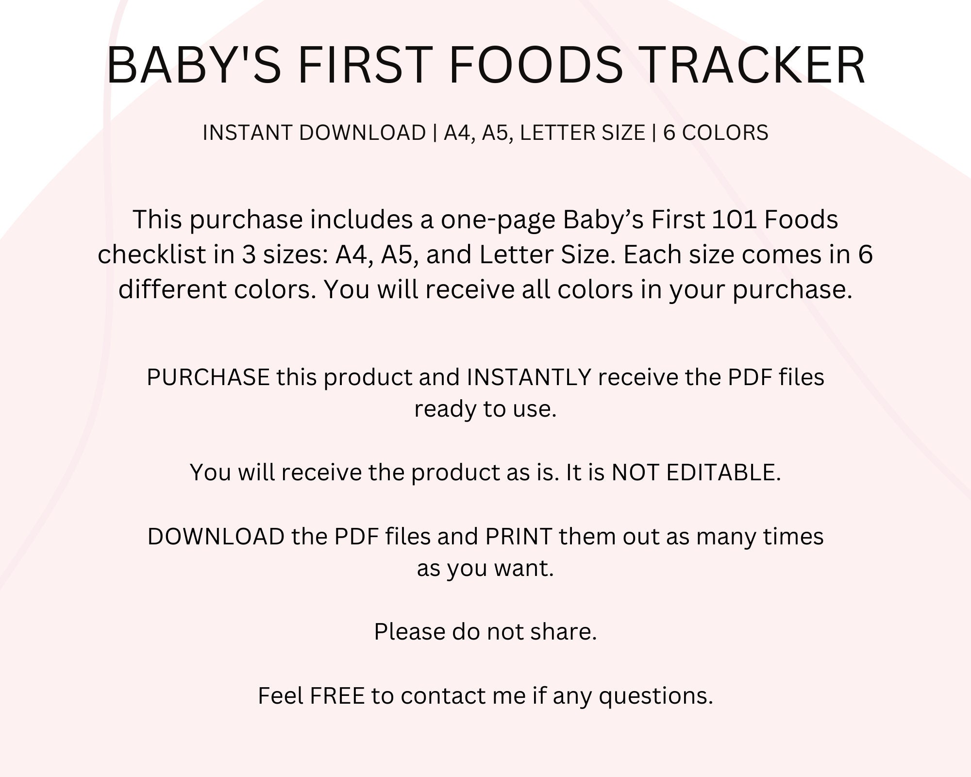 Baby Food Tracker, First 100 Foods, Baby-led Weaning and Puree, Baby ...