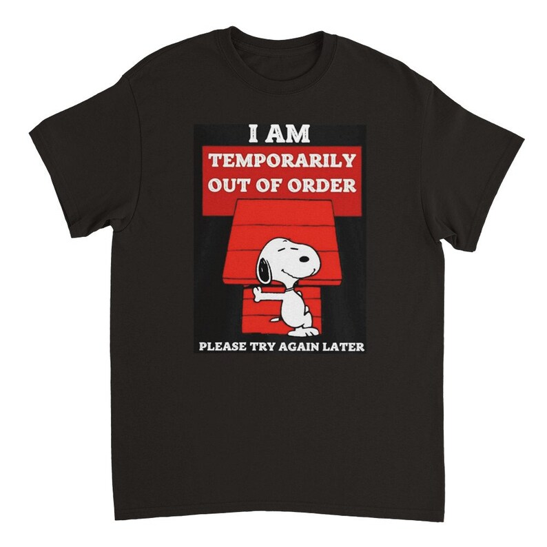 Snoopy 'temporarily Out of Order' Heavyweight Unisex Crewneck T-shirt ...