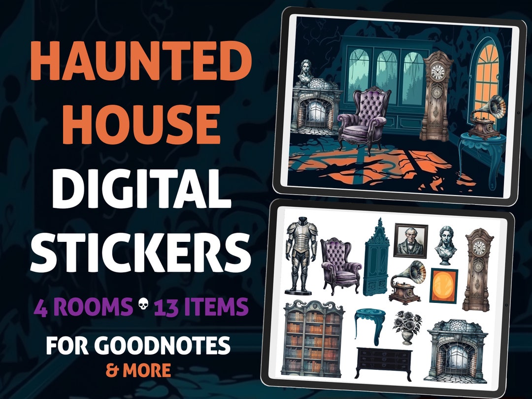 Haunted Mansion Digital Stickers for Goodnotes and Beyond - Arrange 4 ...