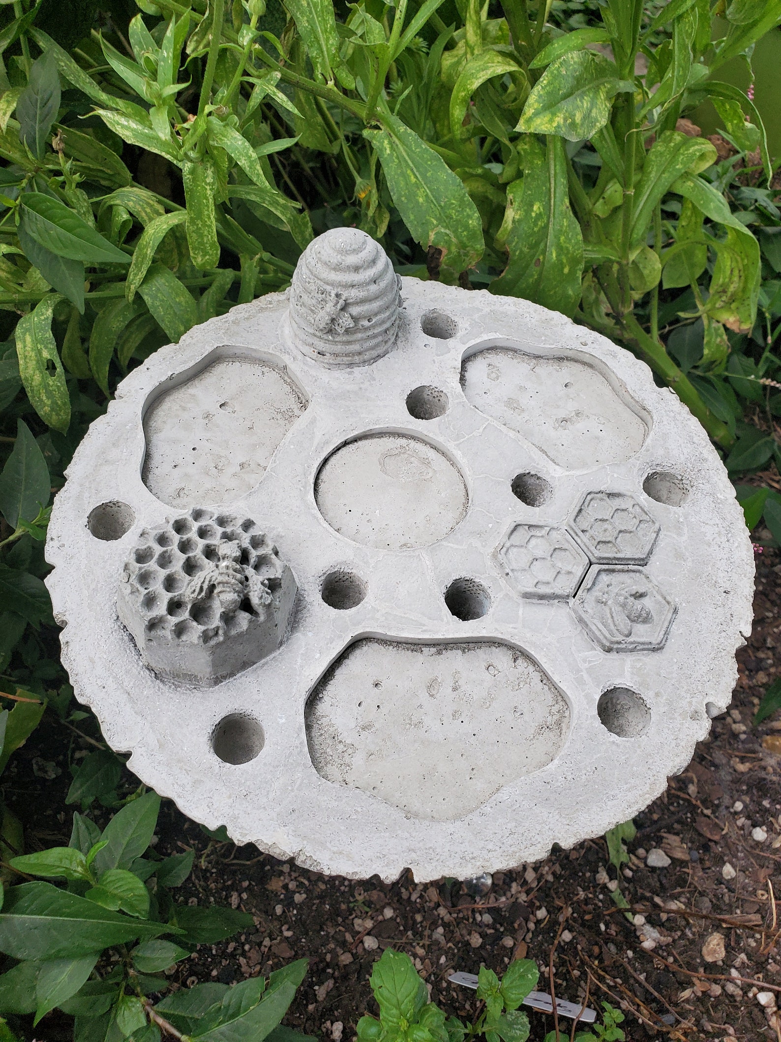 Cement Bee Watering Station, Butterfly Puddler Dish, Pollinator Garden ...