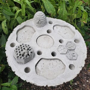 Cement Bee Watering Station, Butterfly Puddler Dish, Pollinator Garden ...