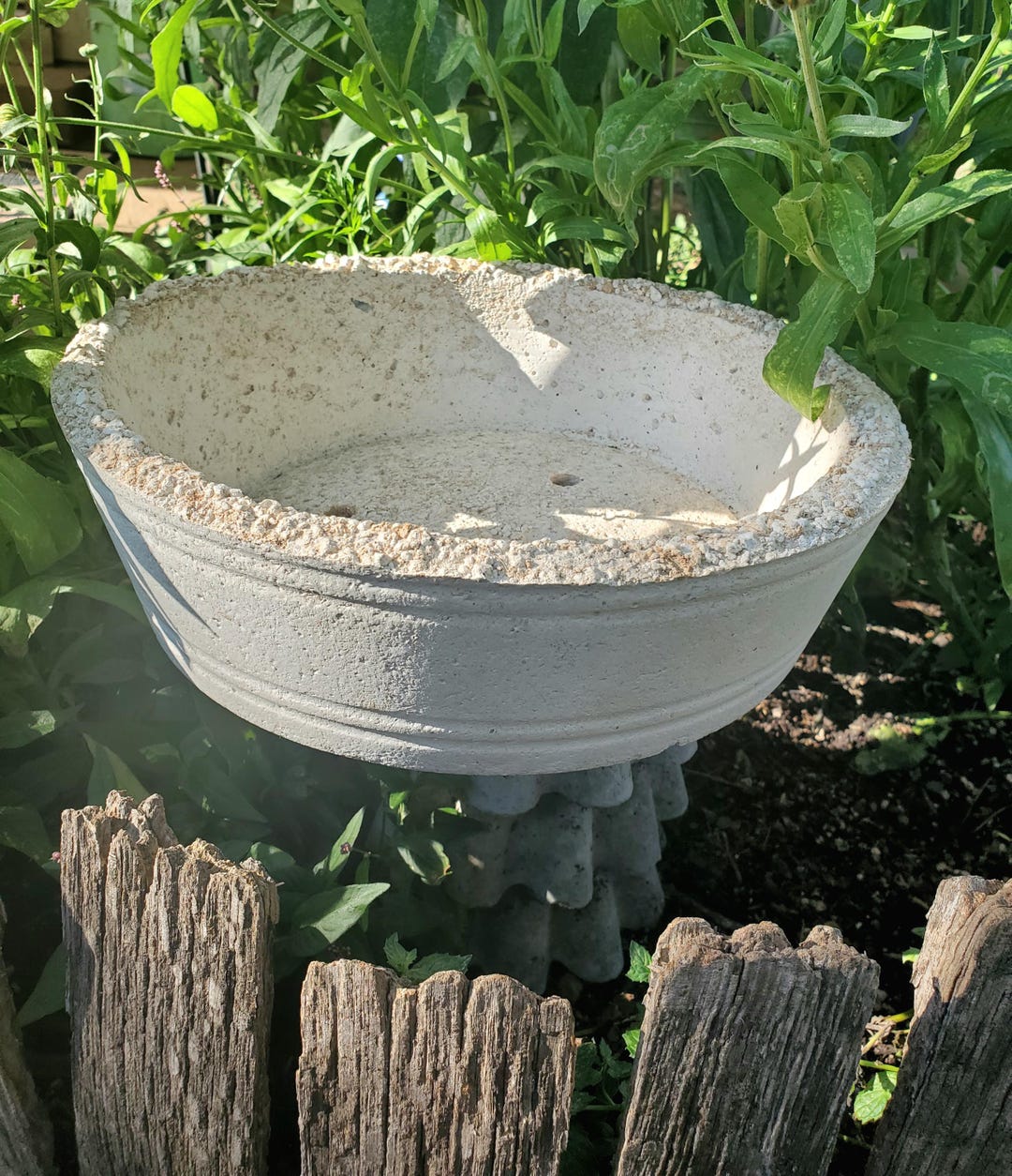 11" White Hypertufa Planter Pot, White Cement Large Garden Pot - Etsy