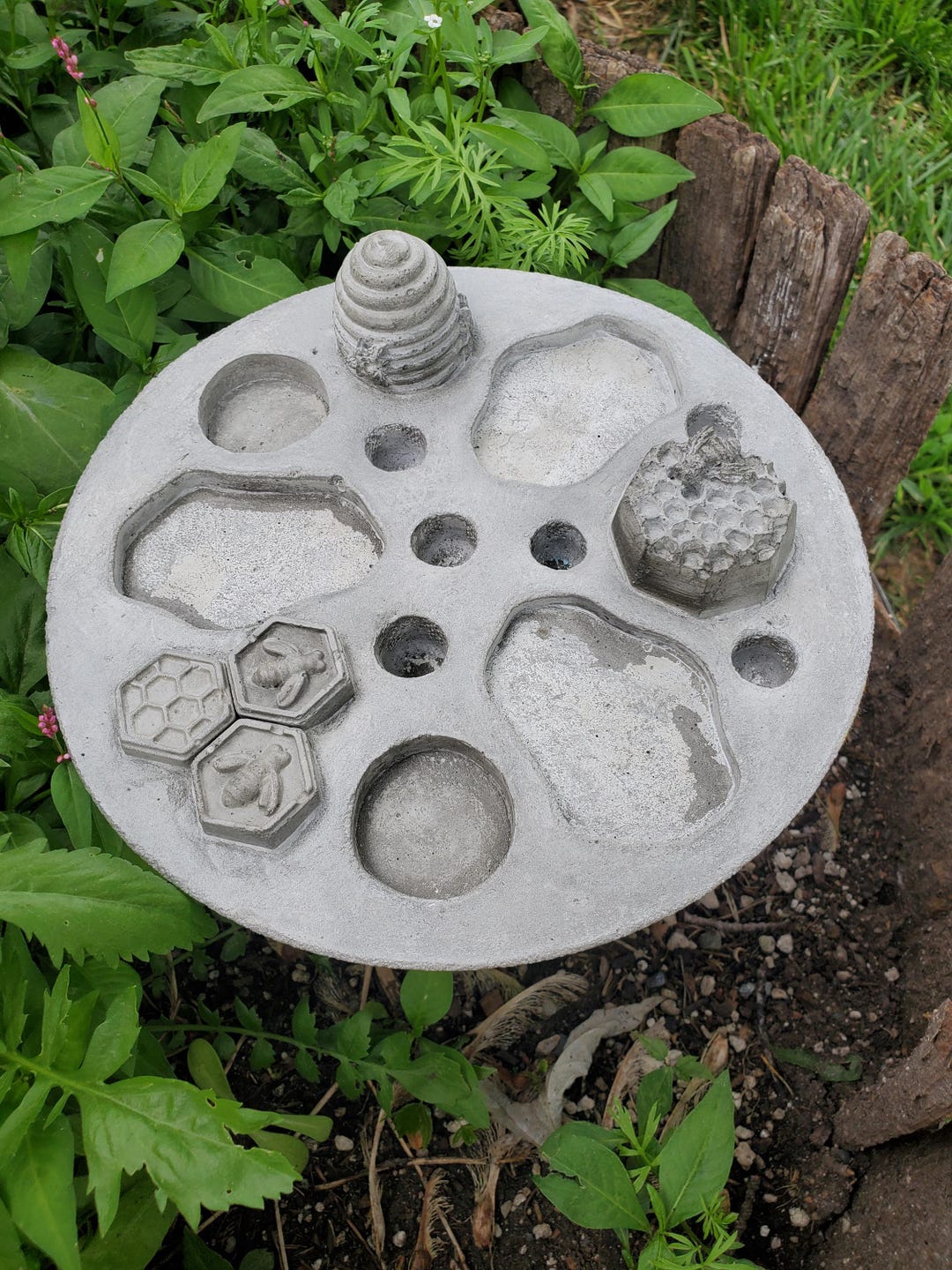 Cement Bee Watering Station, Butterfly Puddler Dish, Pollinator Garden ...