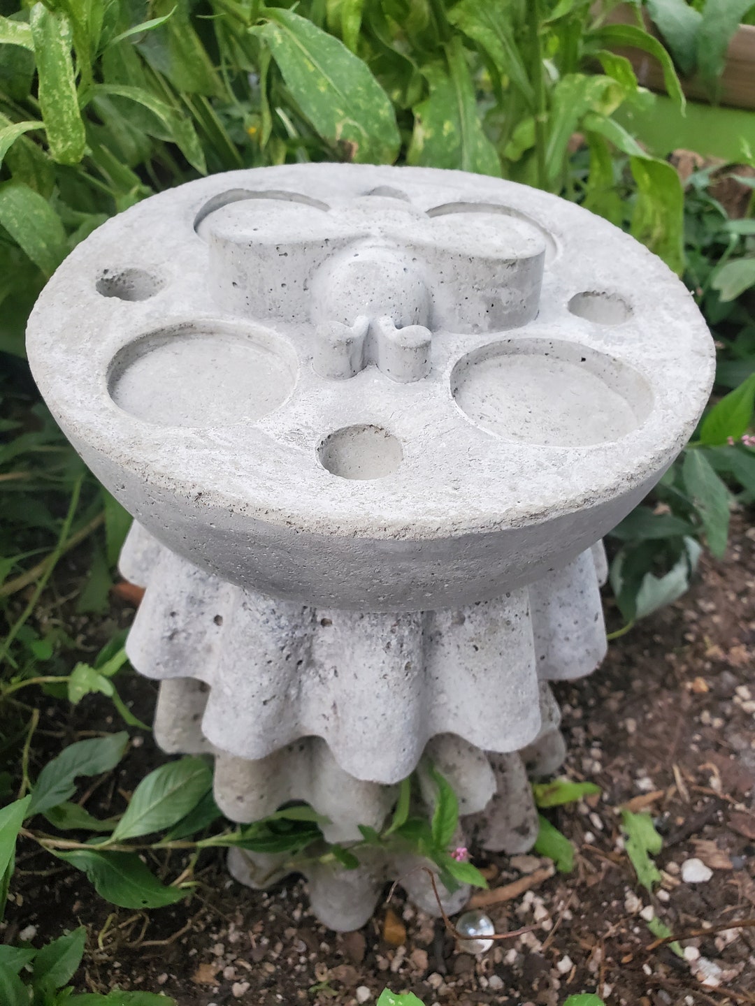 Cement Bee Watering Station, Butterfly Puddler Dish, Pollinator Garden ...