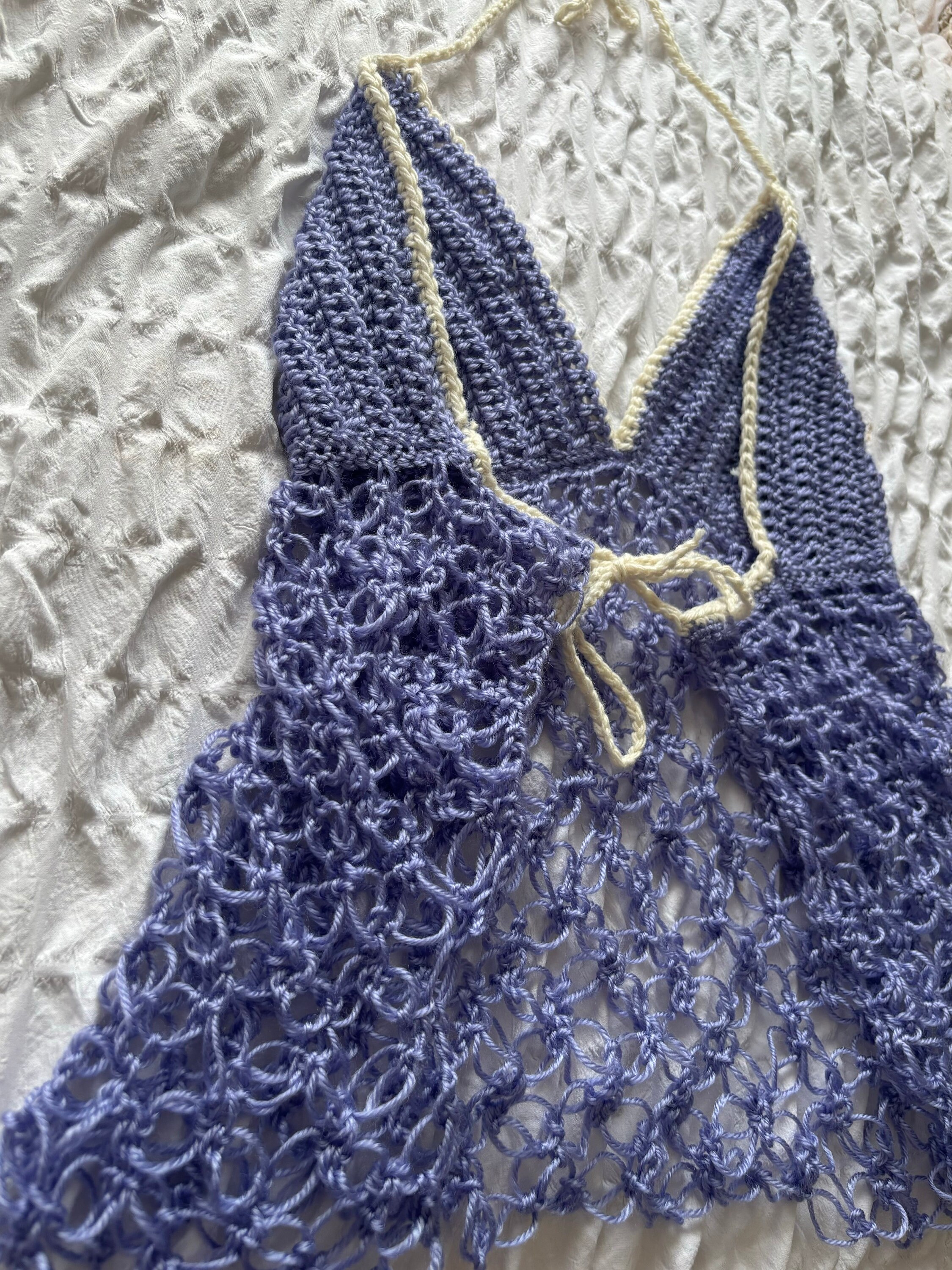 Purple Lacy Open Back Crochet Top - Etsy