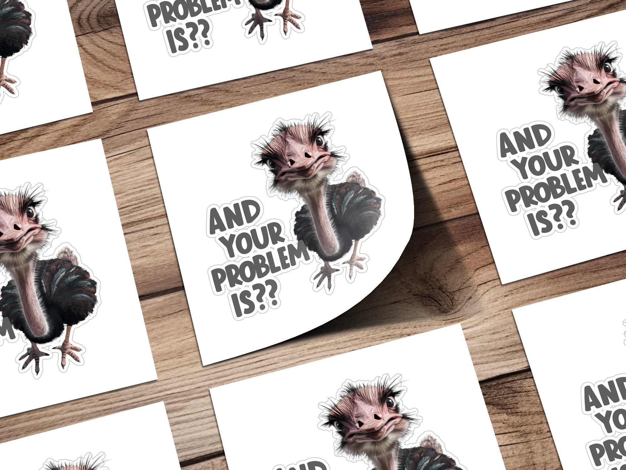 Funny Ostrich Sticker, Quirky Bird Decal, Sassy Animal Quote, Laptop ...