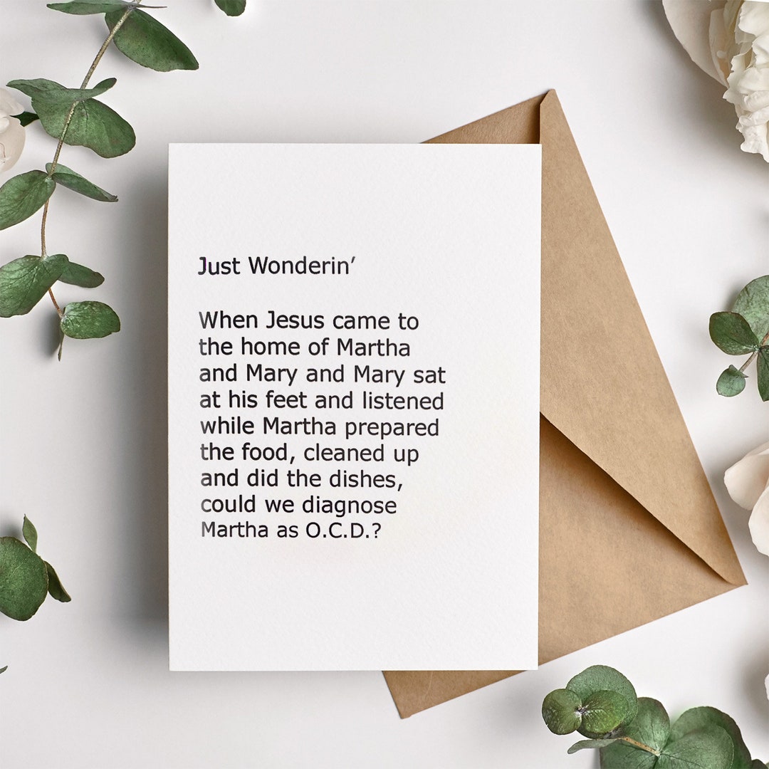 Jesus in the Home of Mary and Martha - Funny Catholic Cards - Etsy