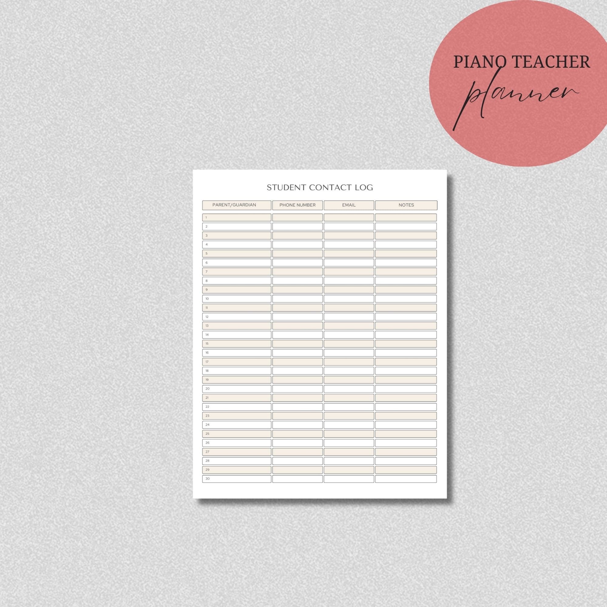 Piano Teacher Planner | Piano Teaching Tools | Piano Pedagogy | Studio ...