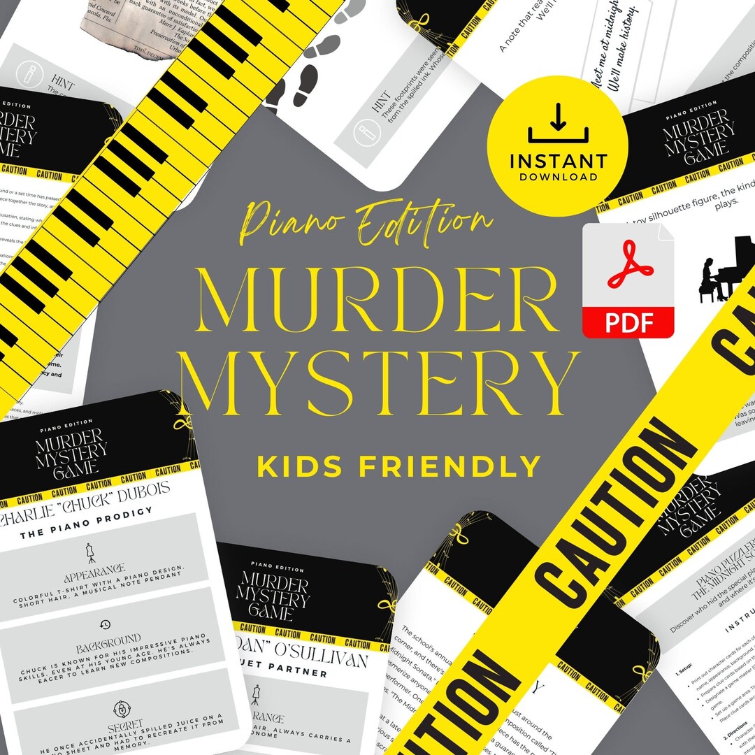 Murder Mystery Game for Kids | Host a Murder Mystery Party | Piano ...