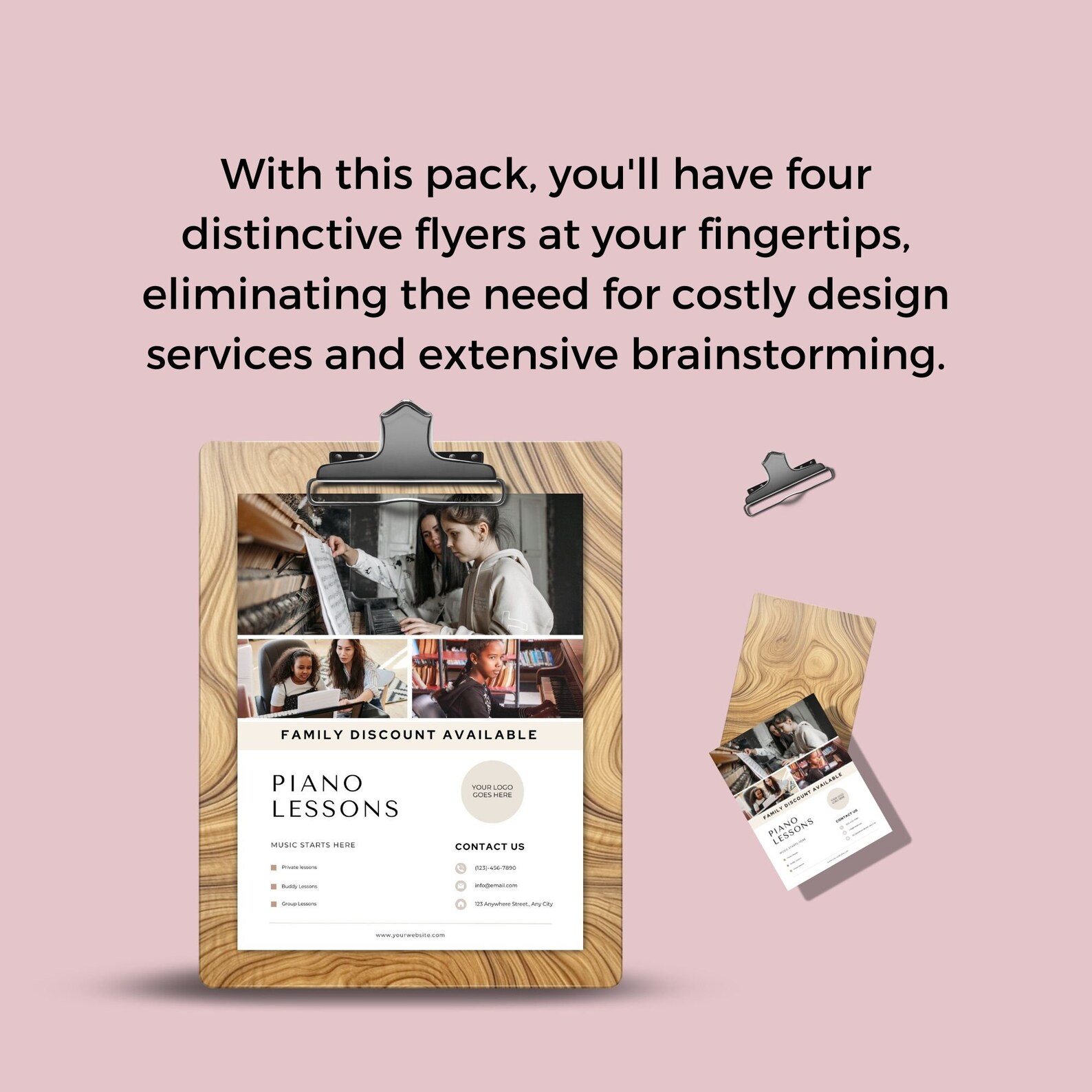 Flyer Template Piano | Back to School | Piano Tutor Business Template ...