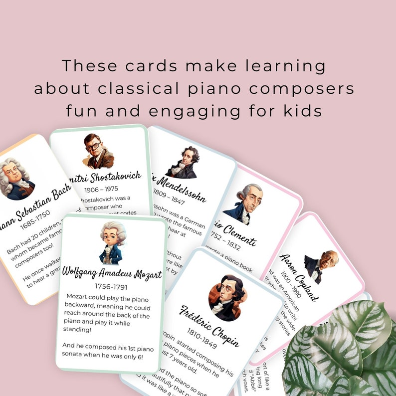 Piano Composers Flashcards | Music Teacher | Instant Digital Download ...