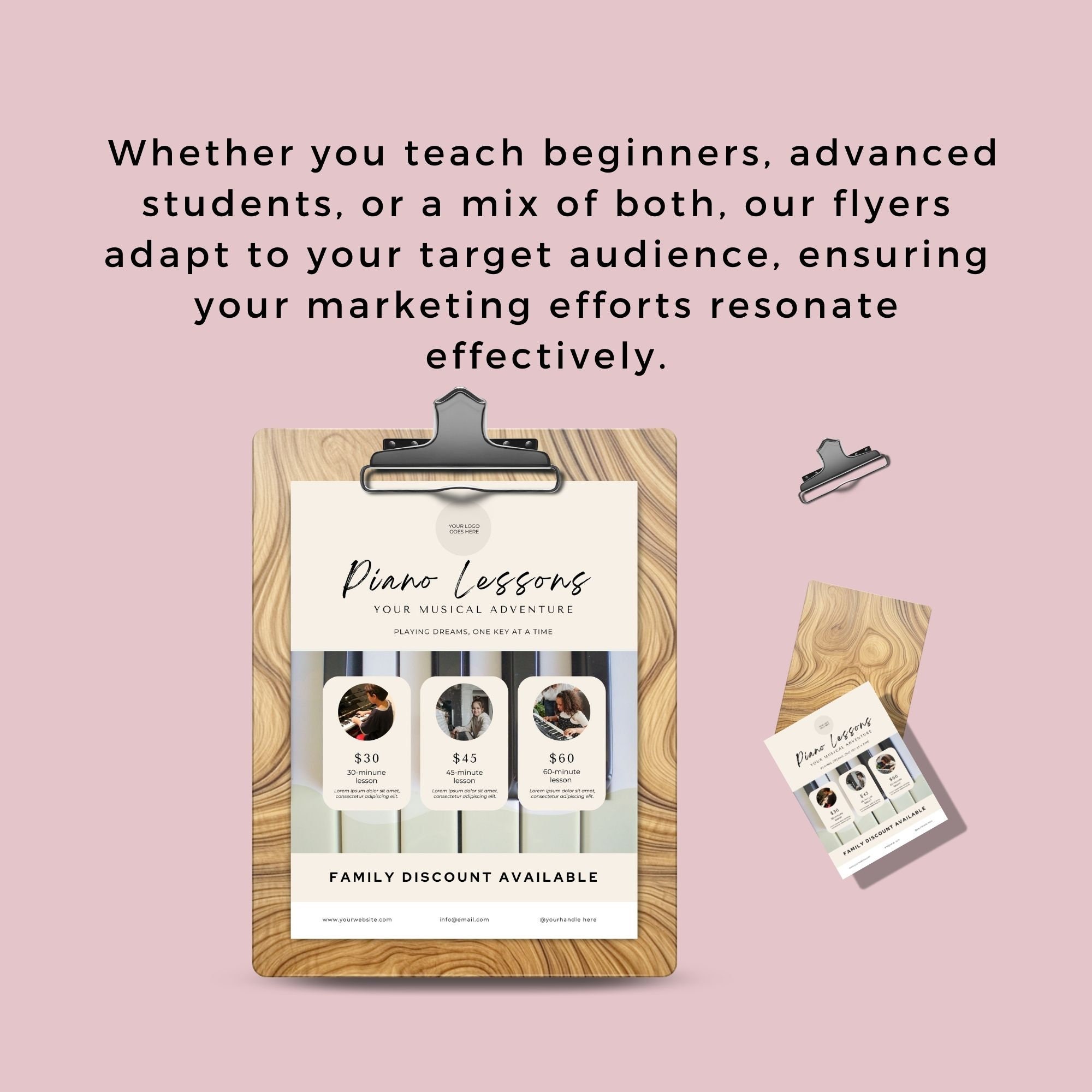 Flyer Template Piano | Back to School | Piano Tutor Business Template ...
