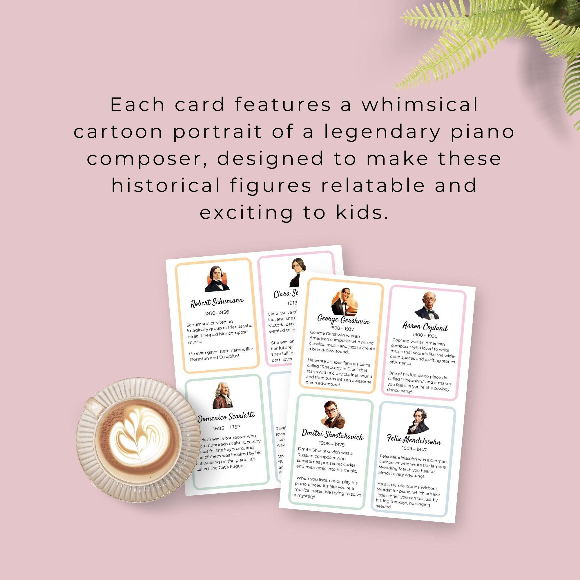 Piano Composers Flashcards | Music Teacher | Instant Digital Download ...