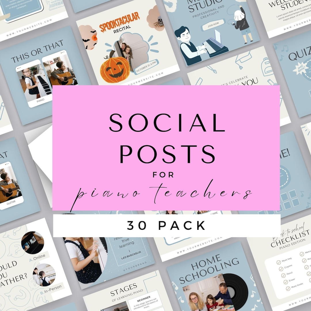 Social Media Posts for Teachers | Piano Teacher Education Templates ...