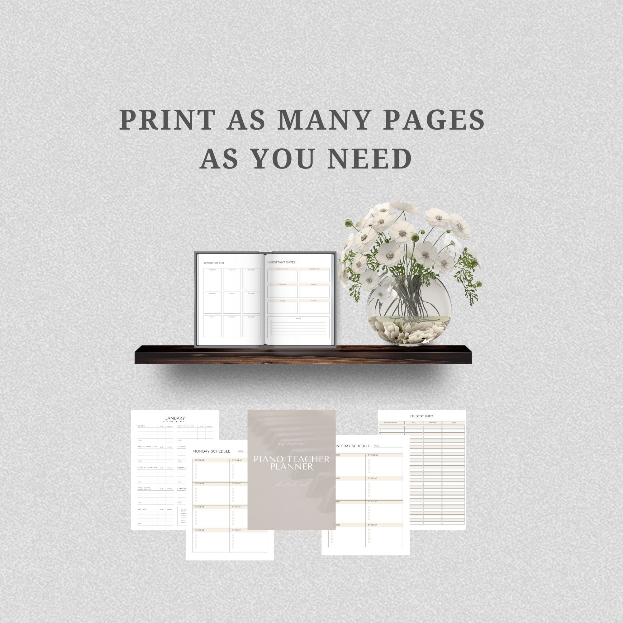 Piano Teacher Planner | Piano Teaching Tools | Piano Pedagogy | Studio ...