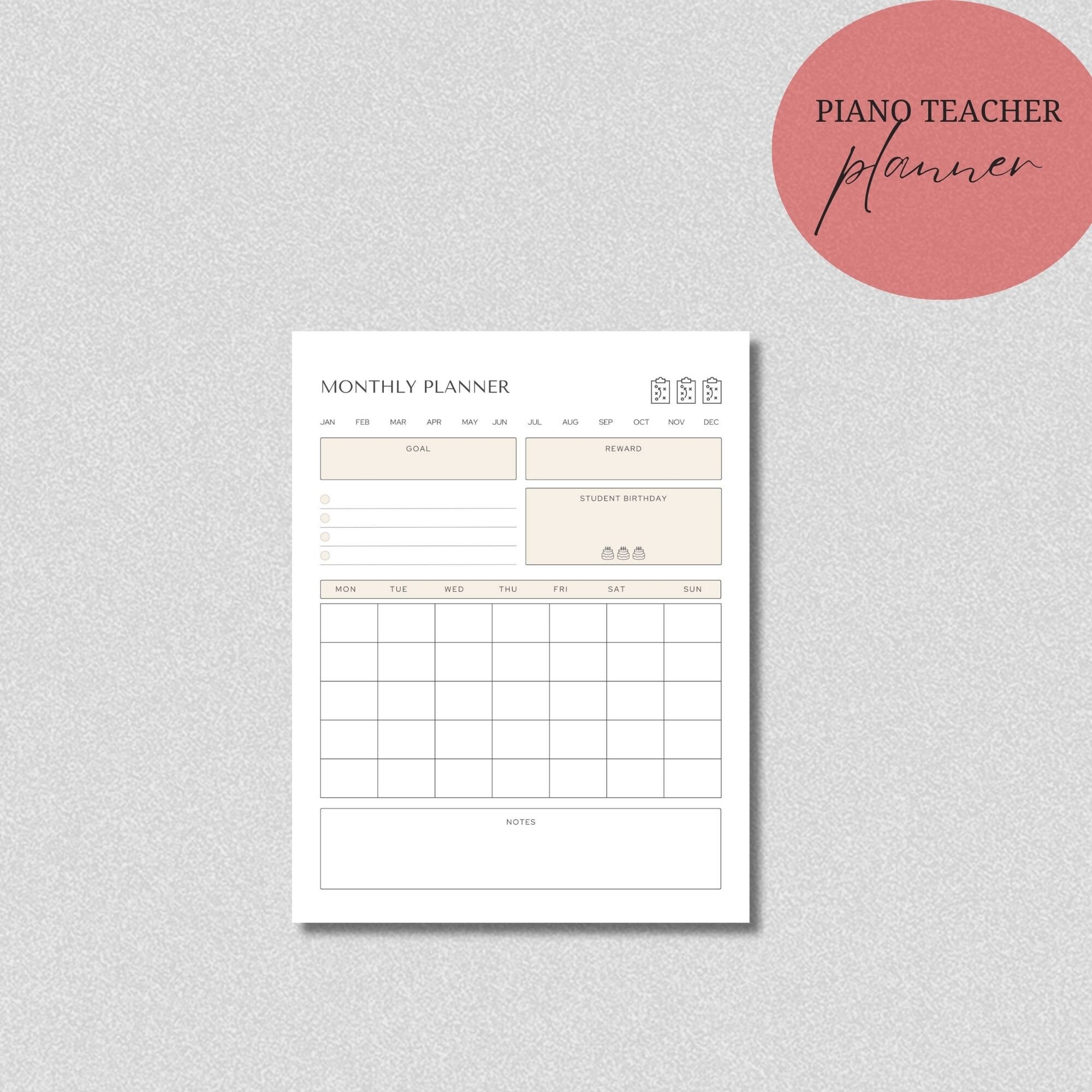 Piano Teacher Planner | Piano Teaching Tools | Piano Pedagogy | Studio ...