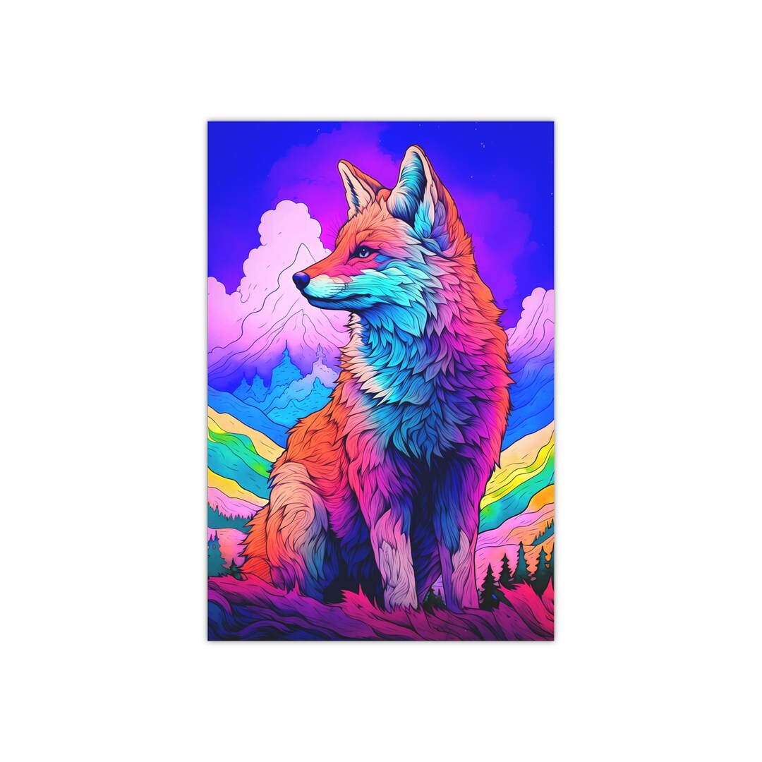 Psychedelic Fox Satin Posters (300gsm) - Etsy